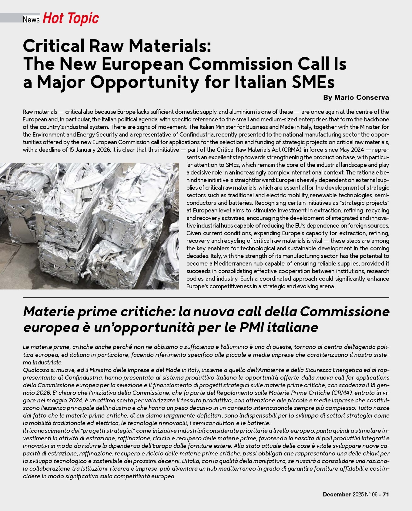 Critical raw materials: the new European Commission call is a major ...